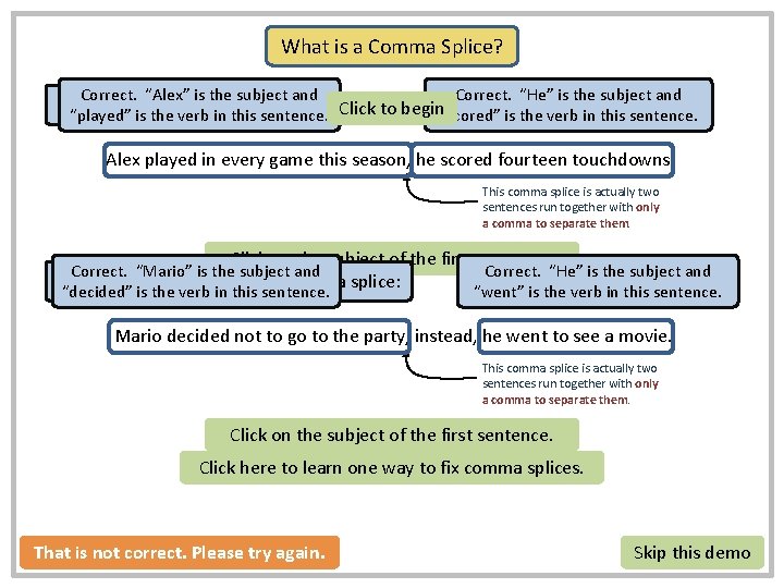 What is a Comma Splice Correct Alex is