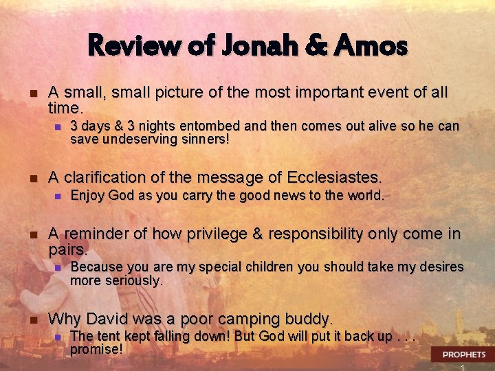 Review of Jonah Amos n A small small