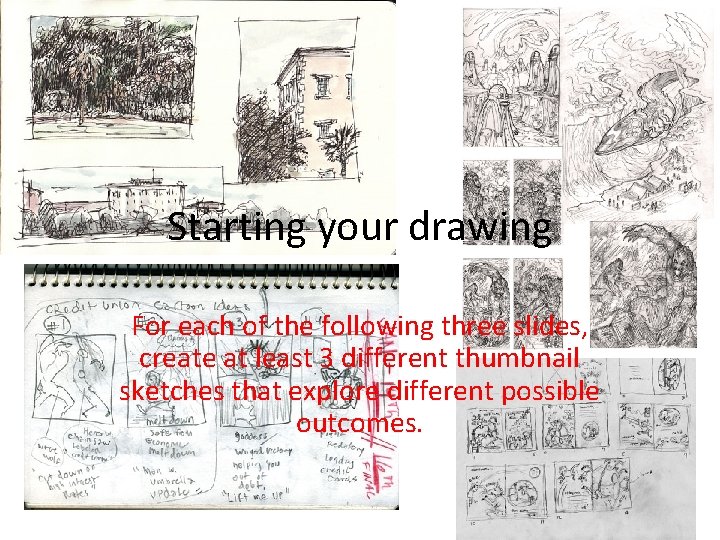 Starting your drawing For each of the following