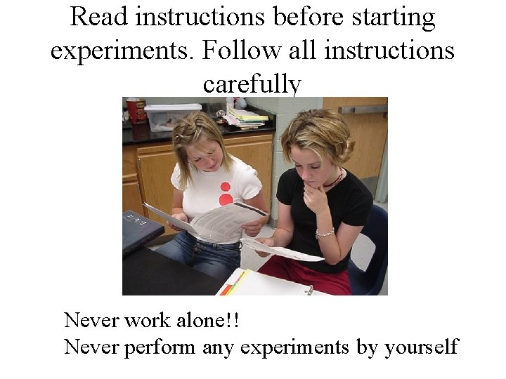 SAFETY IN THE SCIENCE LABORATORY FOHI Chemistry Conduct