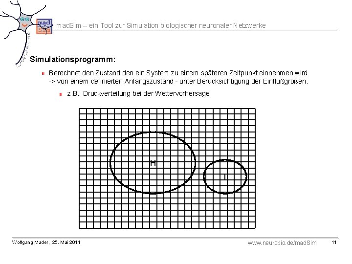mad Sim ein Tool zur Simulation biologischer neuronaler