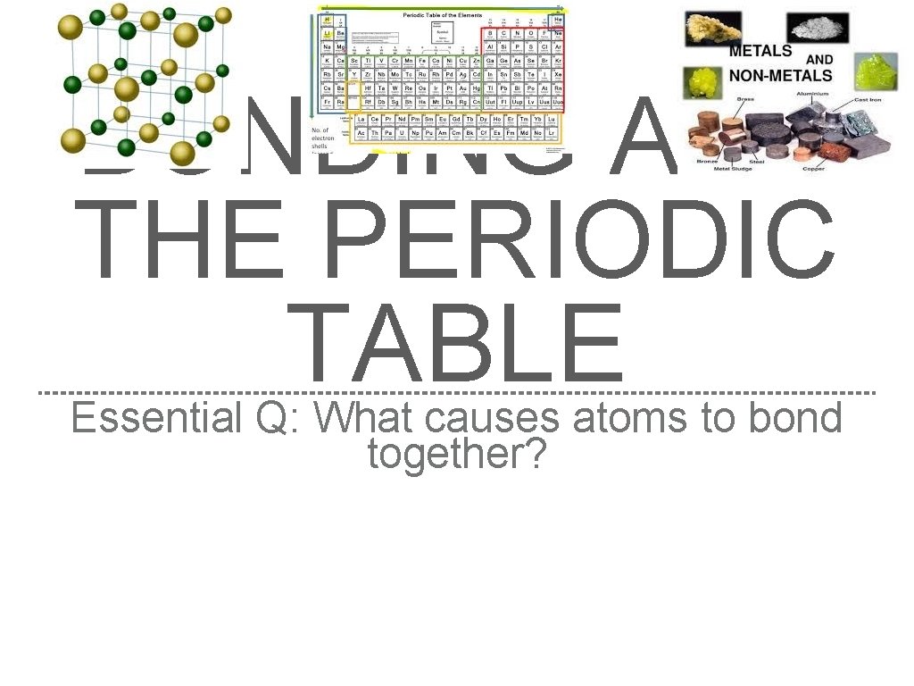 BONDING AND THE PERIODIC TABLE Essential Q What