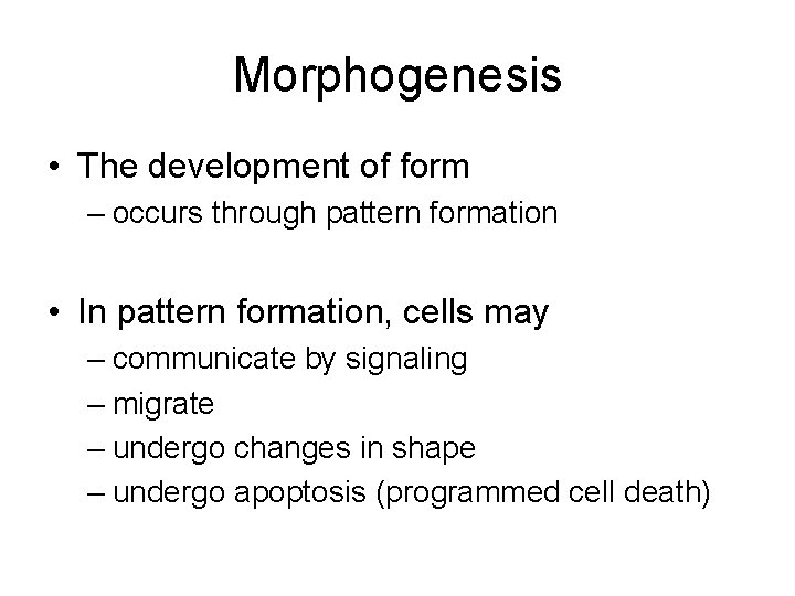 Animal Development Chapter 50 Learning Objective 1 Analyze