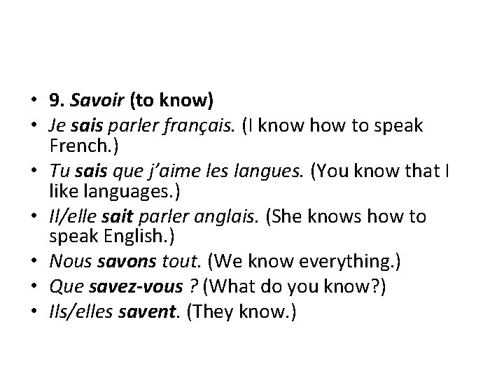 The 10 most commonly used French verbs 1