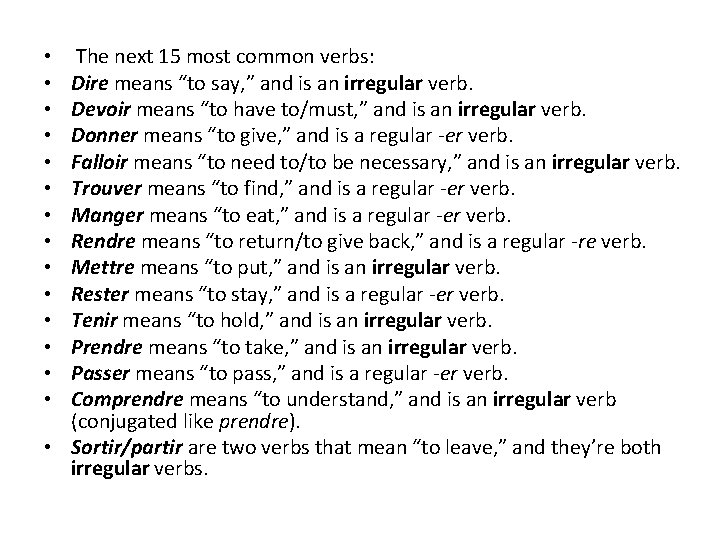 The 10 most commonly used French verbs 1