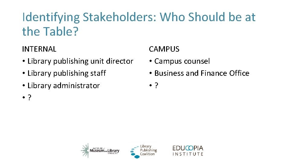 Legal Agreements Library Publishing Curriculum Policy module Outline