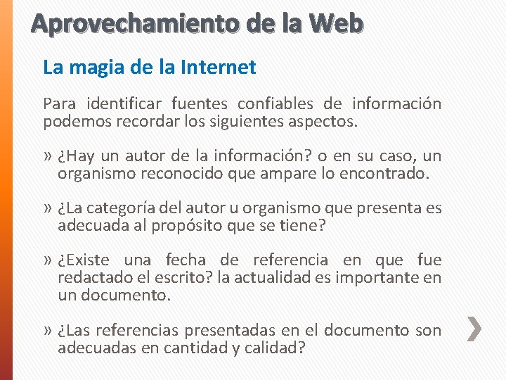 Bsqueda de Fuentes Confiables de Informacin en la