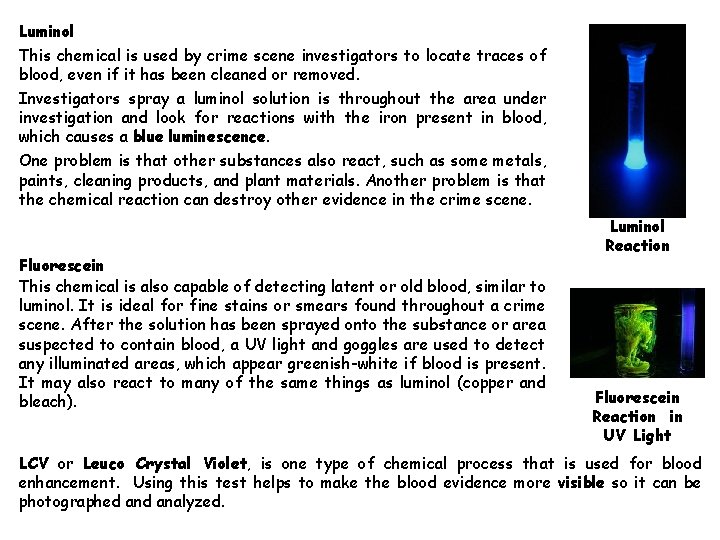 Forensic Science Lab Activity Warning Some material in