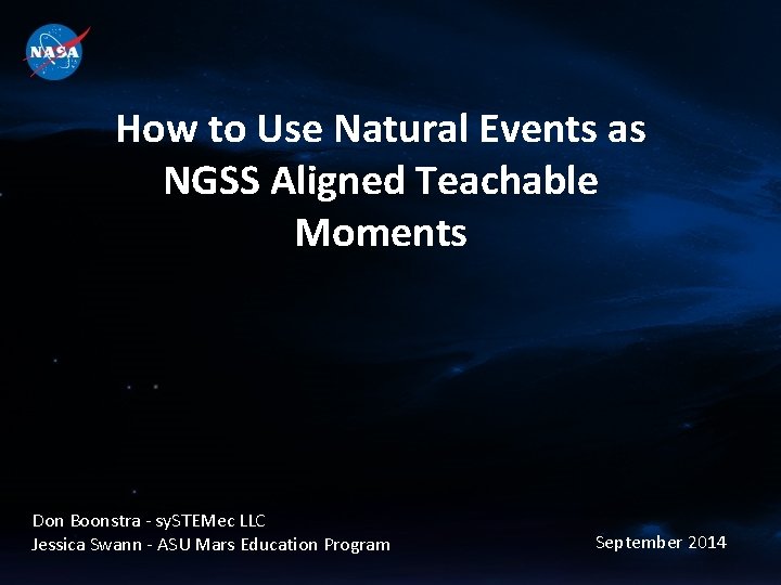 How to Use Natural Events as NGSS Aligned