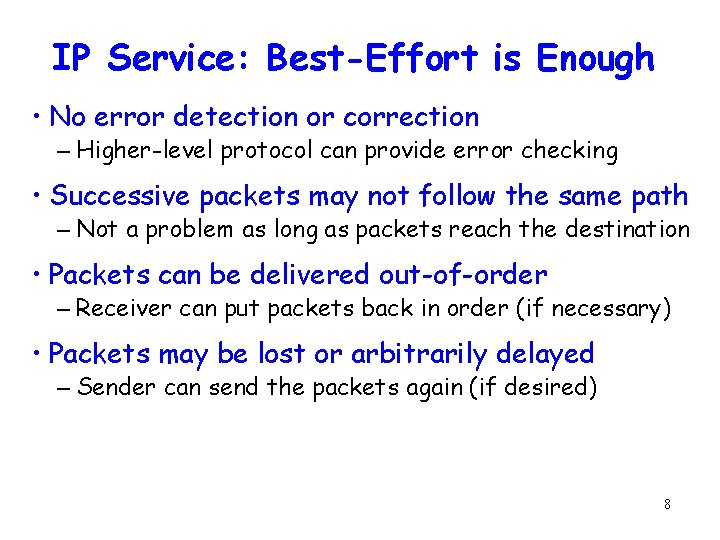 Computer Networks Architectures and Protocols IP Network Organization