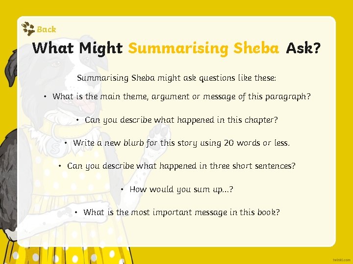 What Does Summarising Sheba Do Summarising Sheba helps