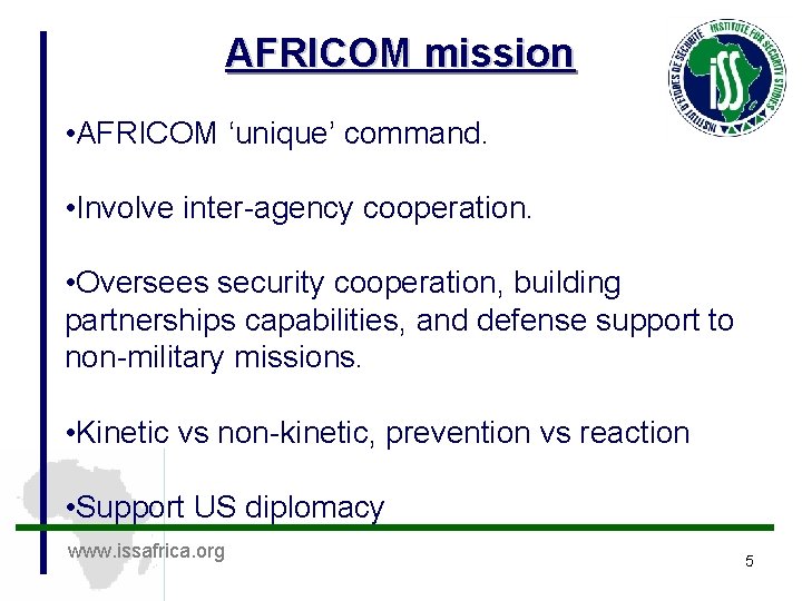 PRESENTATION ON AFRICA COMMAND BENEVOLENT OR MALEVOLENT US