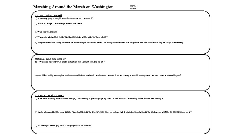 Marching Around the March on Washington Name Period