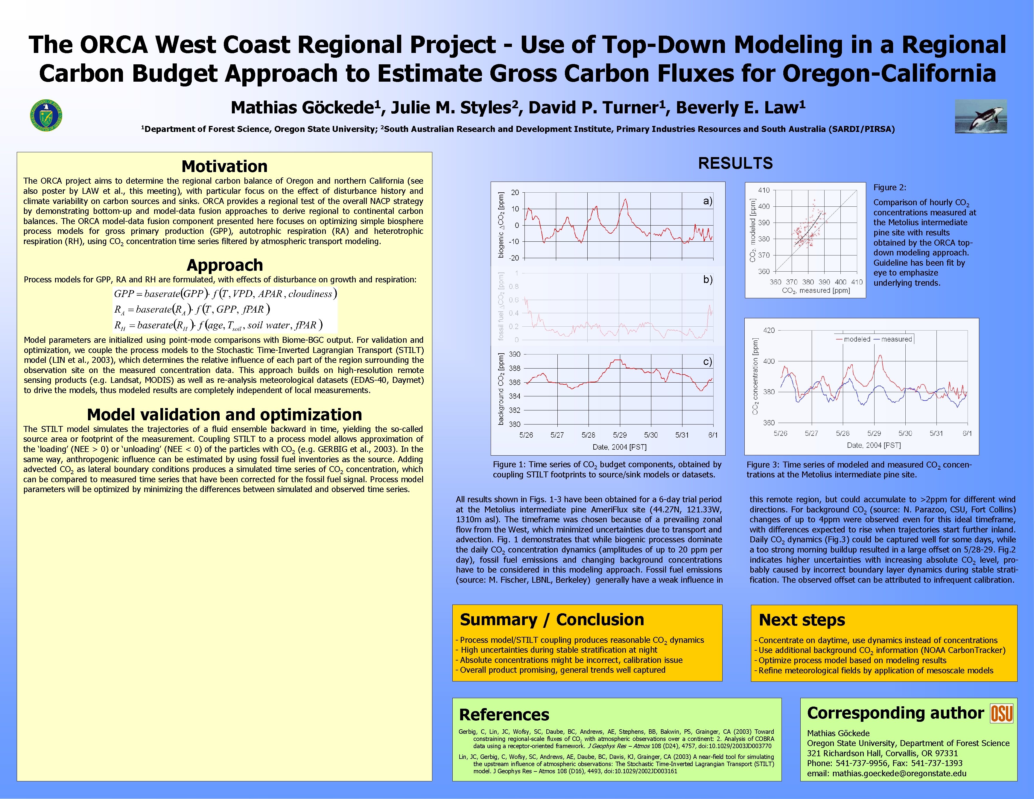 The ORCA West Coast Regional Project Use of