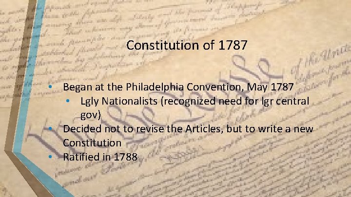 Creating a Republic Chapter 6 1783 1787 Driving