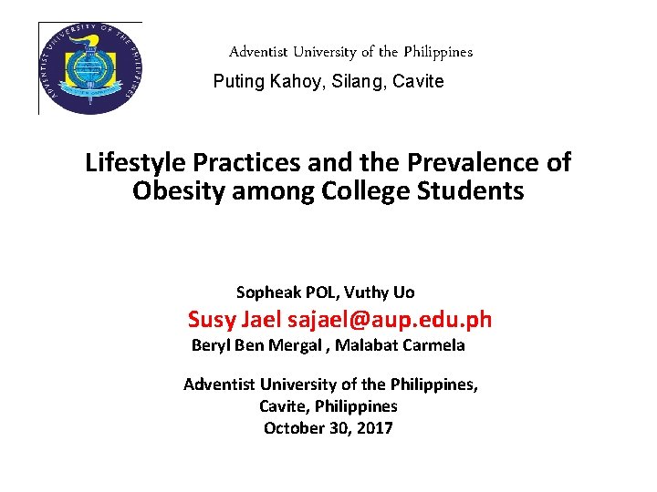 Adventist University of the Philippines Puting Kahoy Silang