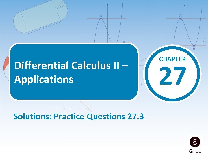 Differential Calculus II Applications Solutions Practice Questions 27