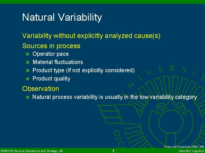 The Effects of Process Variability 35 E 00100