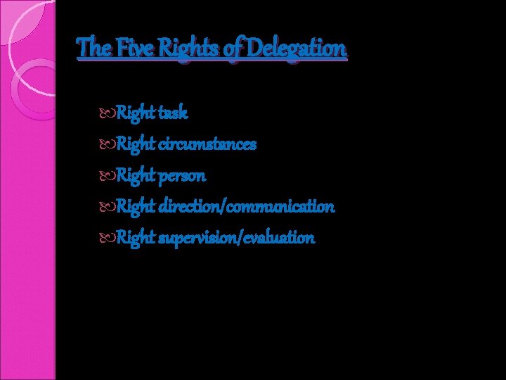 CHAPTER 9 DELEGATION OF CLIENT CARE OBJECTIVES Define