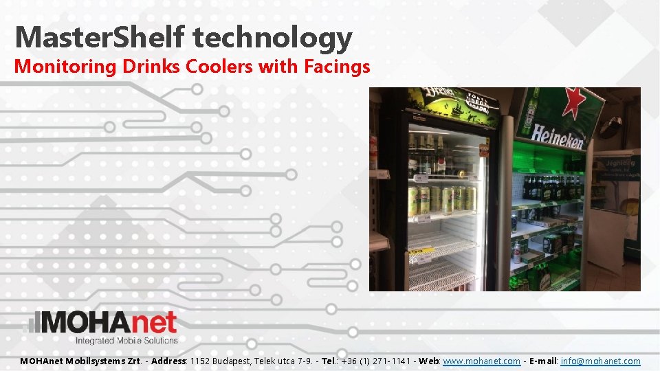 Master Shelf technology Monitoring Drinks Coolers with Facings