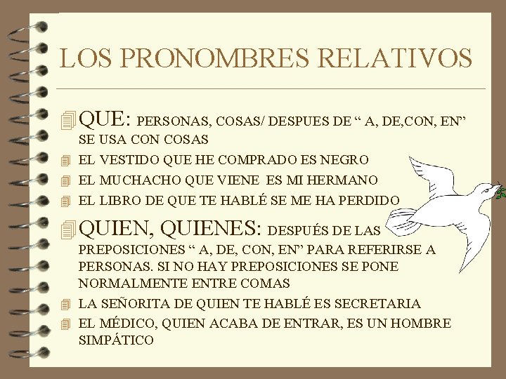 LOS PRONOMBRES RELATIVOS 4 QUE PERSONAS COSAS DESPUES