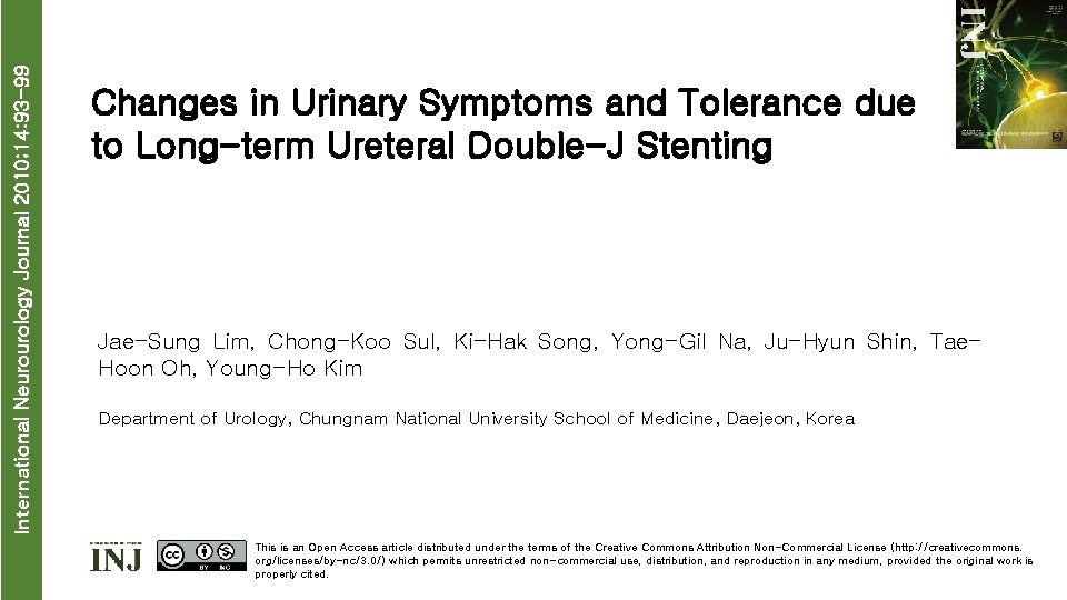 International Neurourology Journal 2010 14 93 99 Changes
