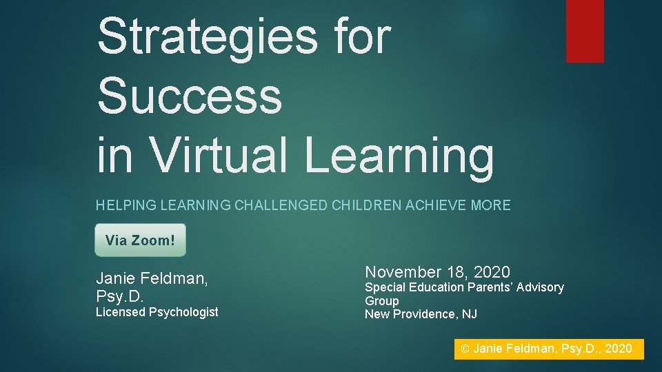 Strategies for Success in Virtual Learning HELPING LEARNING