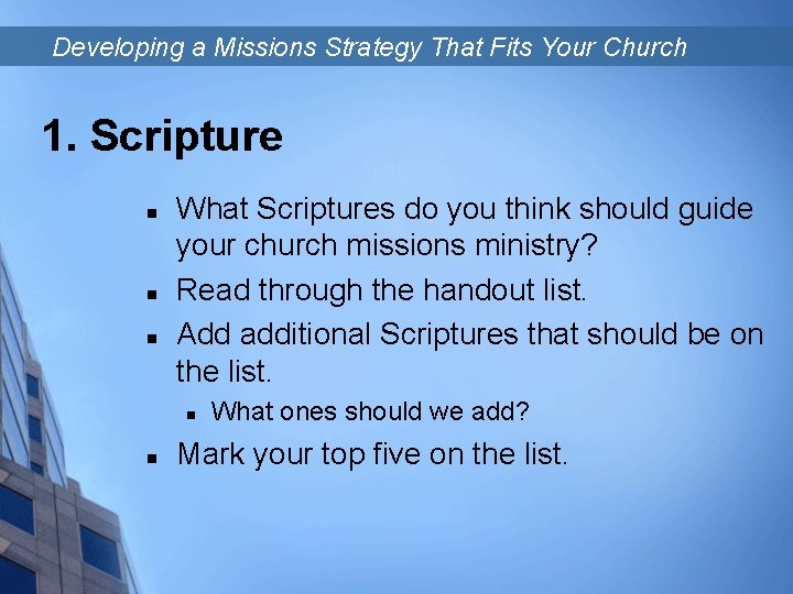 Developing a Missions Strategy That Fits Your Church