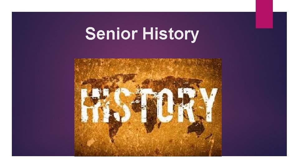 Senior History Course Structure Unit overview Assessment Each
