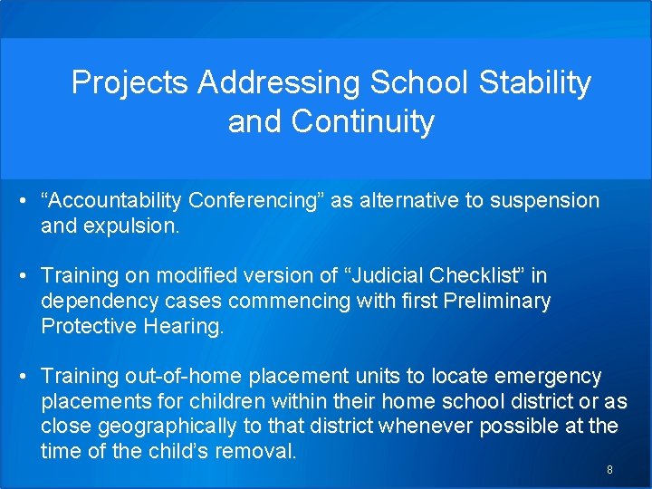 Strategies to Support School Stability and Continuity The
