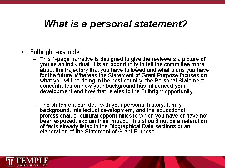 Brainstorming the Personal Statement Barbara Gorka Director Scholar