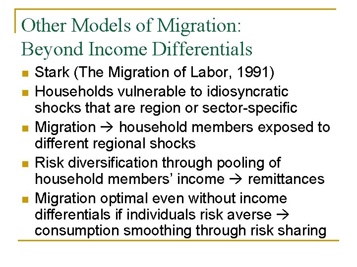Economics of Migration Jan Fidrmuc Brunel University Introduction
