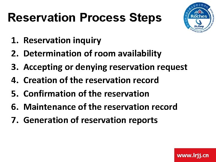 Chapter 5 Basic Reservation Activities www lrjj cn