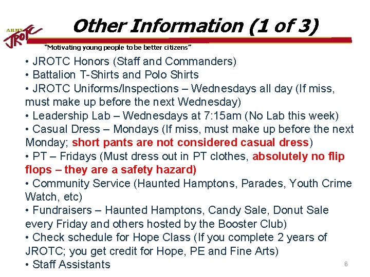 Motivating young people to be better citizens JROTC