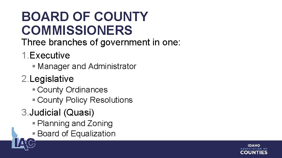ROLES AND RESPONSIBILITIES OF COMMISSIONERS AND CLERKS Jim