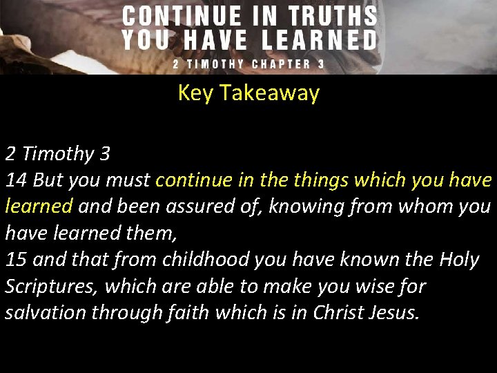 2 Timothy Chapter 3 Prophecy about the End