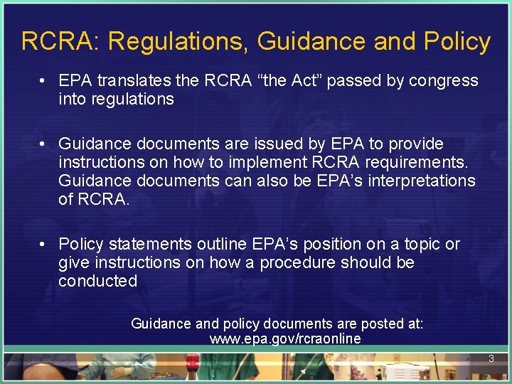 RCRA and Pharmaceutical Waste Management A Brief Federal