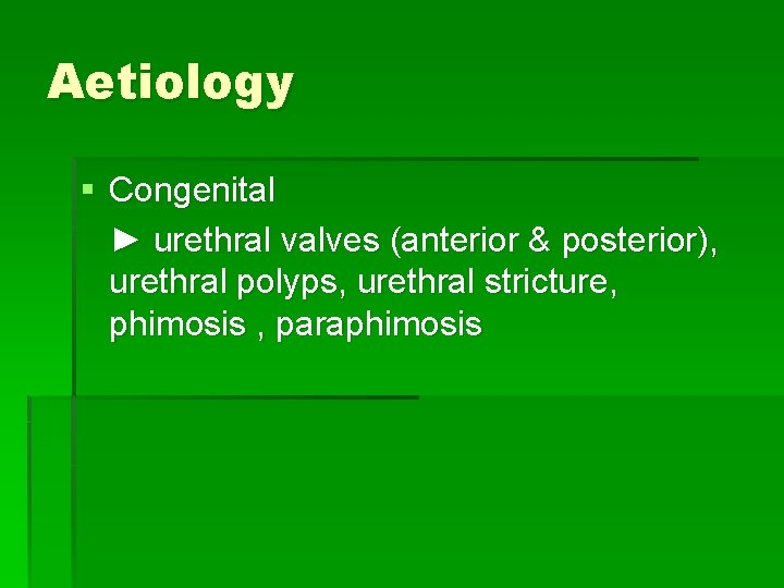 Overview of obstructive uropathy DR I O LAWAL