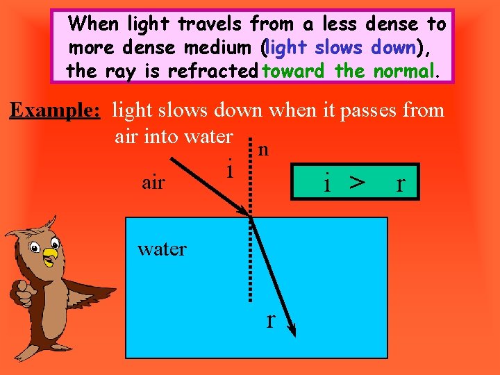 bending of a ray of light when passing