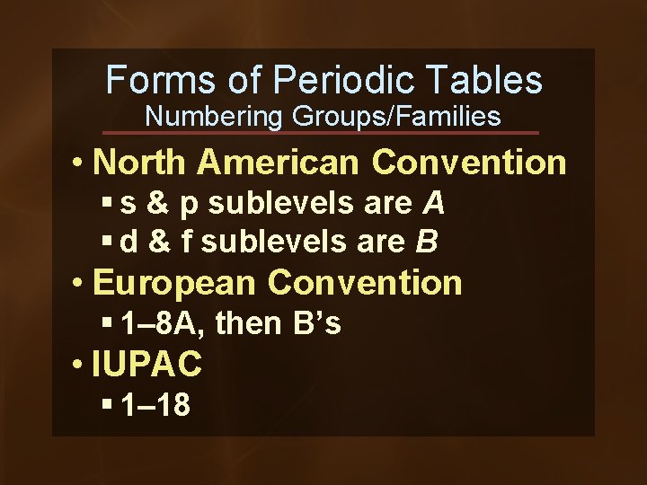 The Periodic Table Lavoisier Made the first list
