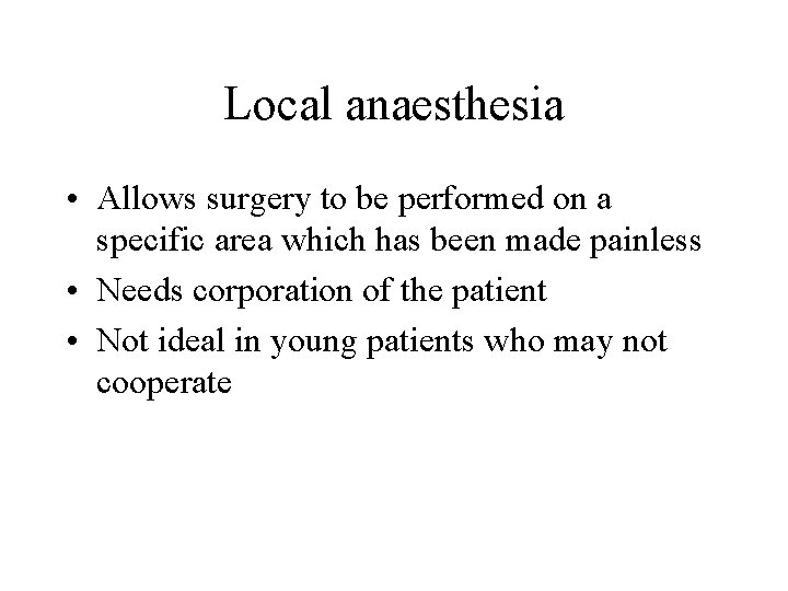 Anaesthesia Dr Robert Zulu Introduction Local anaesthesia Regional