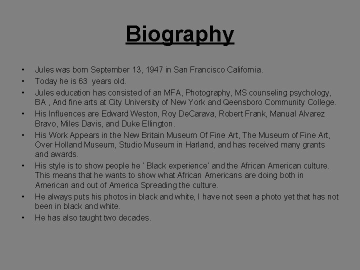 Jules T Allen By Joshua Humphreys Biography Jules