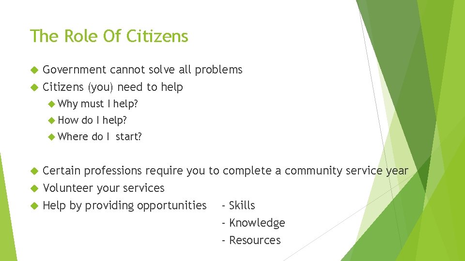 Citizenship Roles and Responsibilities Chapter 15 Unit 1
