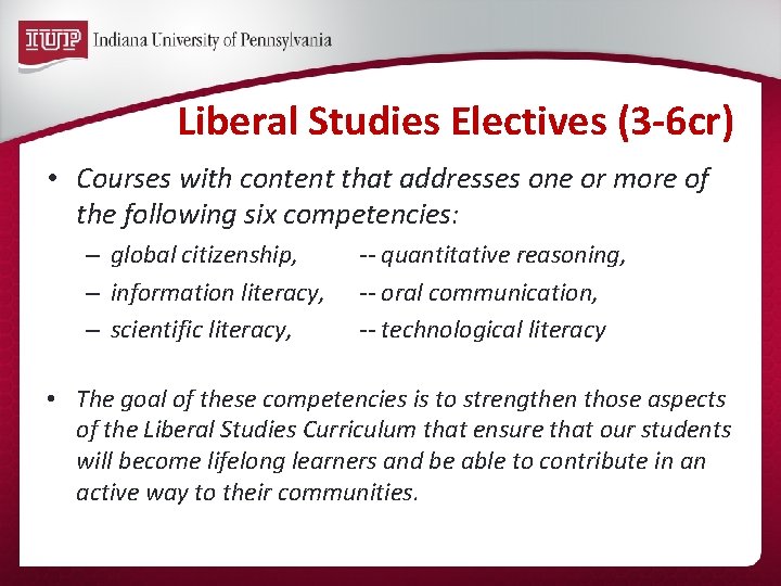IUP Liberal Studies Dr Edel Reilly Director of
