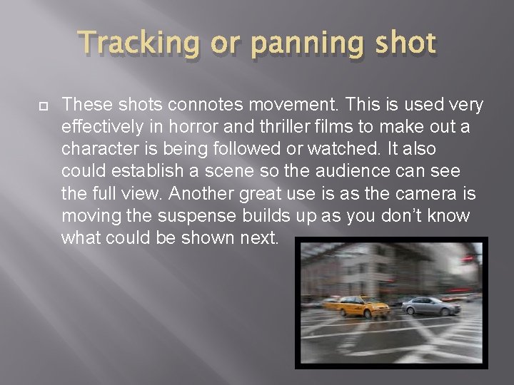 SHOTS AND ANGLES FOR A THRILLERHORROR FILM Bird