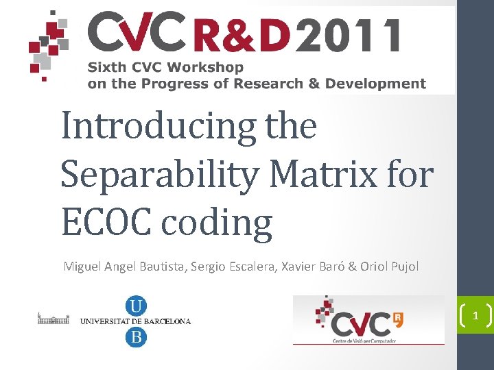 Introducing the Separability Matrix for ECOC coding Miguel