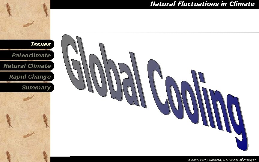 Natural Fluctuations in Climate Issues Paleoclimate Natural Climate