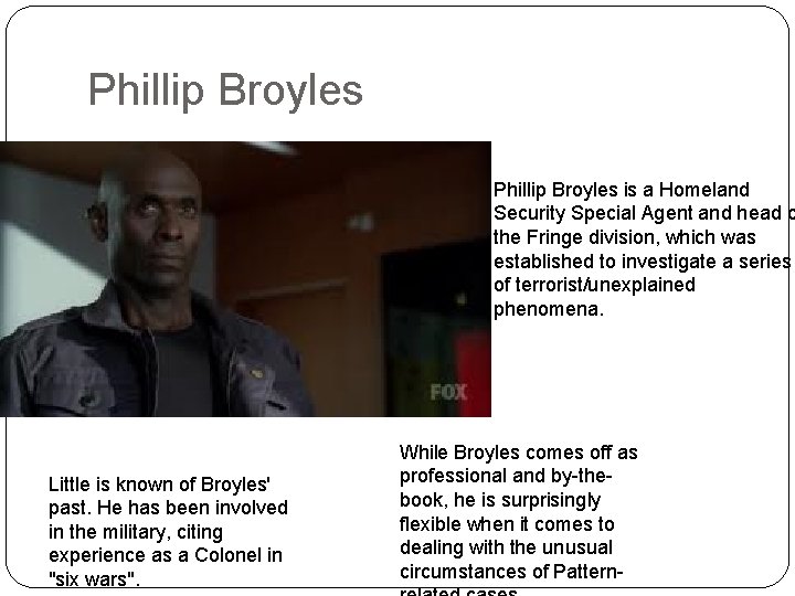 The story The aim of fringe division in