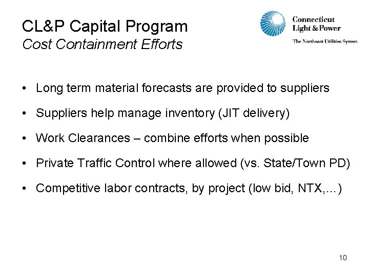 CLP Distribution Capital Investment Program Resource Allocation Under
