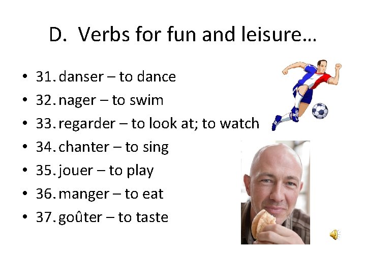 Les verbes rguliers en er Vocabulaire A Verbs